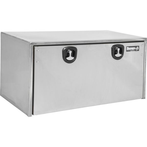 STAINLESS STEEL UNDERBODY TRUCK TOOL BOX WITH POLISHED STAINLESS STEEL DOOR